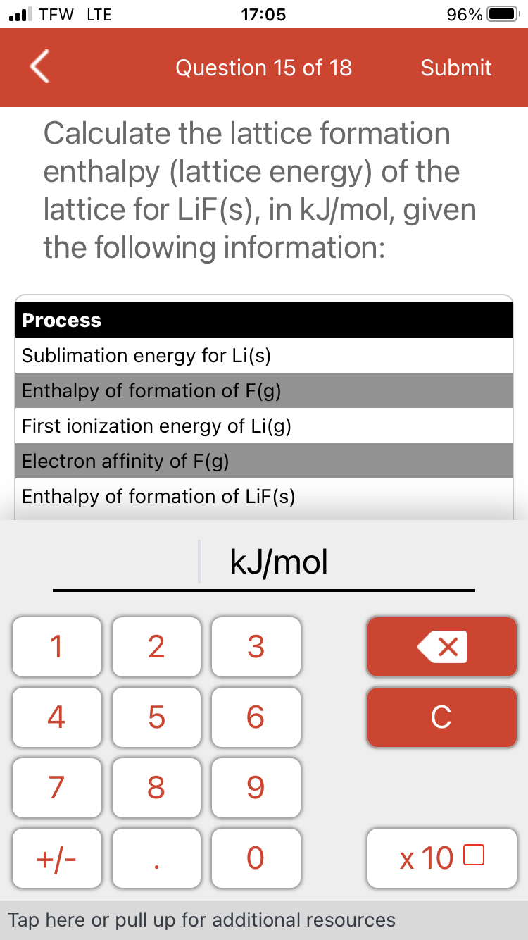 Calculate The Lattice Formation Enthalpy Lattice