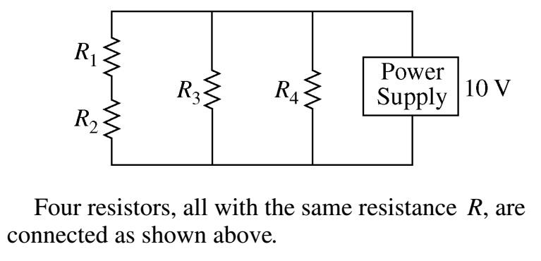 Solved RS R3 RAS Power Supply 10 V R2 Four resistors, all | Chegg.com