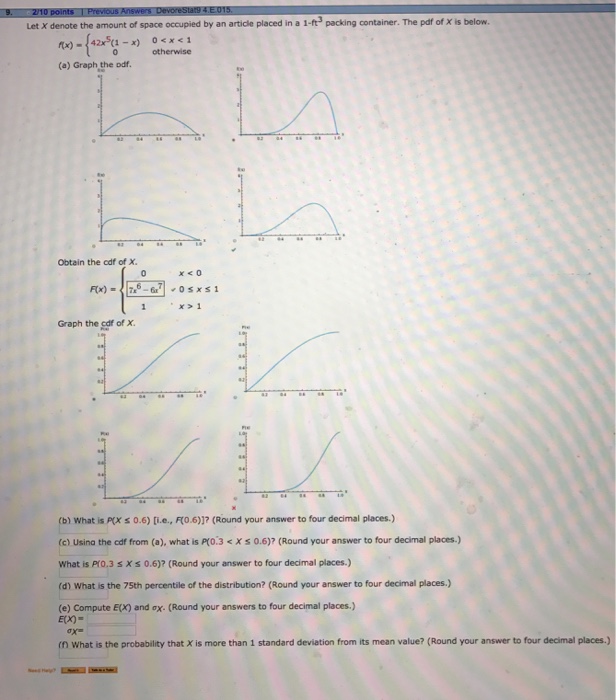 Solved Let X denote the amount of space occupied by an | Chegg.com