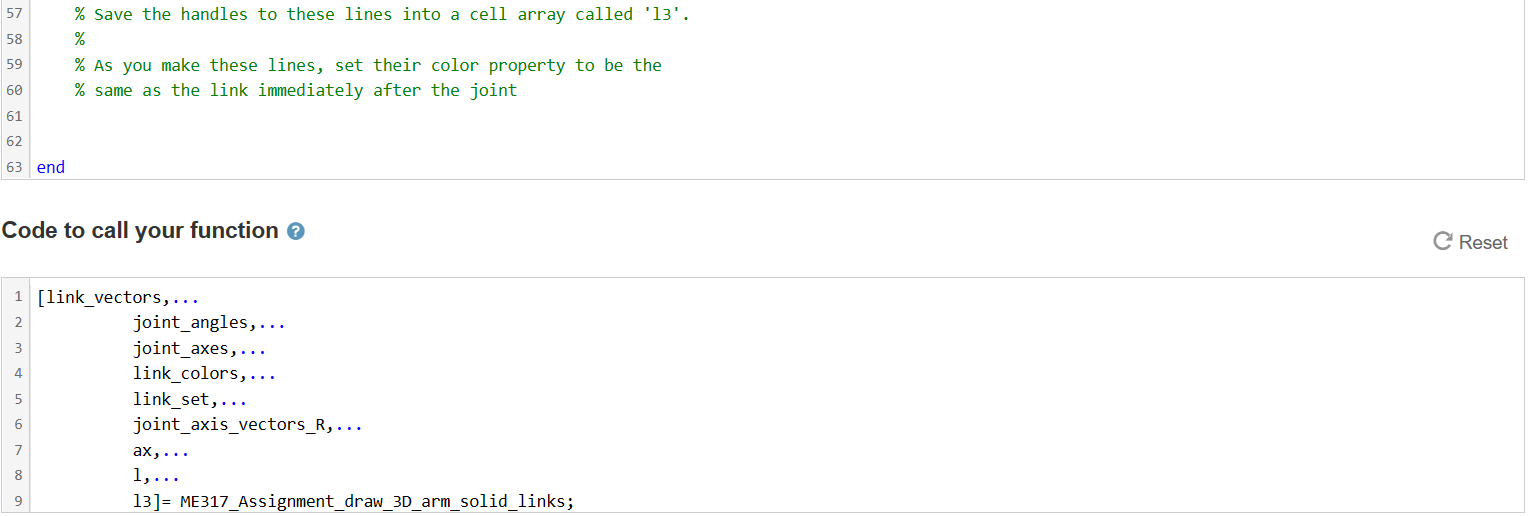 Solved Make a plot of a 3D a 3-link arm, with each link | Chegg.com