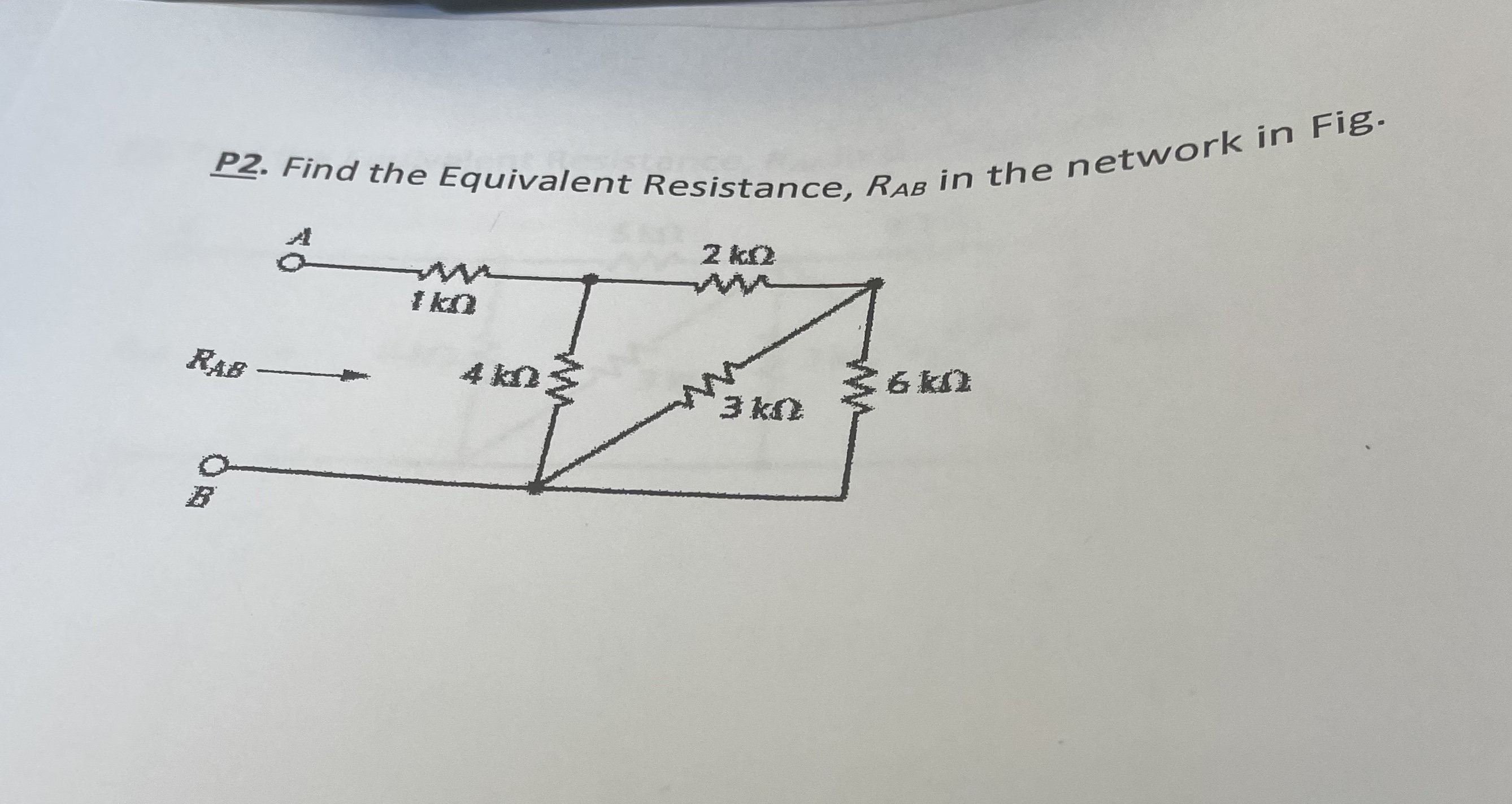 Solved P2. Find the Equivalent Resistance, RAB in the | Chegg.com