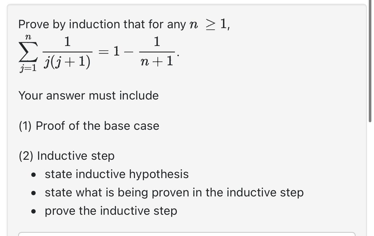 Solved Prove by induction that for any n≥1, | Chegg.com