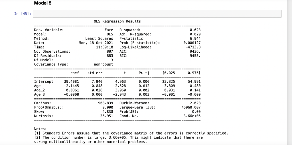 Part 2 - Multiple linear regression model • Using the | Chegg.com