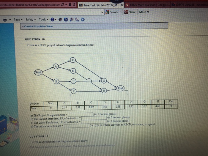 Solved Given is a PERT project network diagram as shown | Chegg.com Solved Given is a PERT project network diagram as shown | Chegg.com