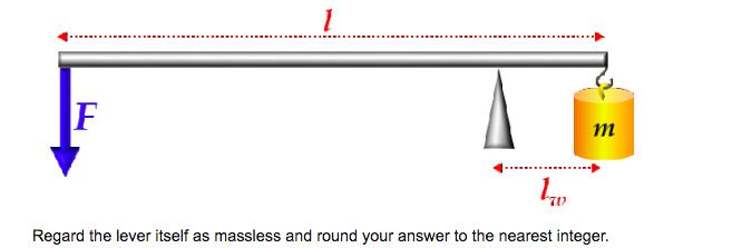 Solved A lever is l = 8 meters long. The distance from | Chegg.com