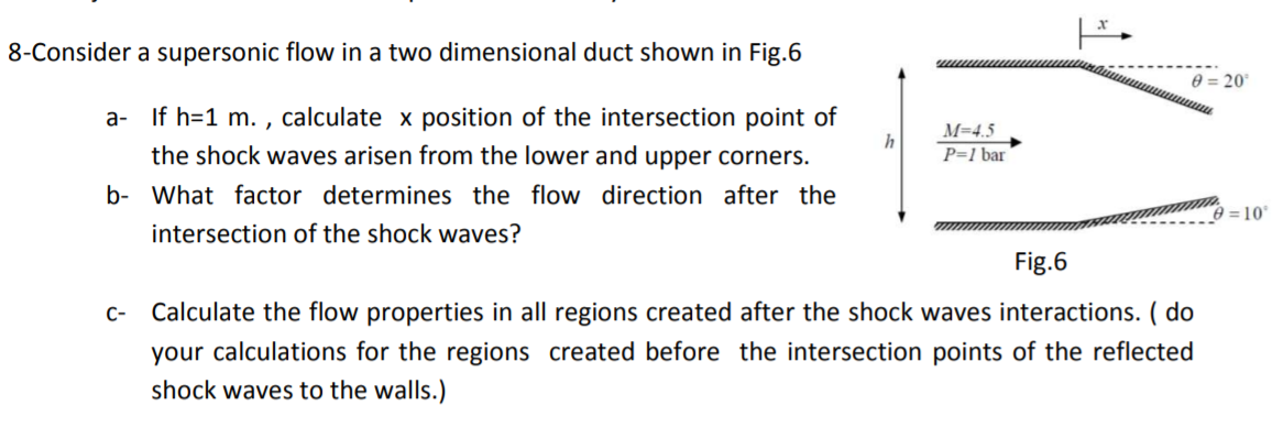 Solved 8-Consider a supersonic flow in a two dimensional | Chegg.com