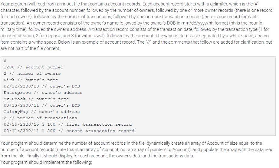 Solved Please help with my coding assignment IN C++ given | Chegg.com