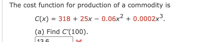 Solved The cost function for production of a commodity is | Chegg.com