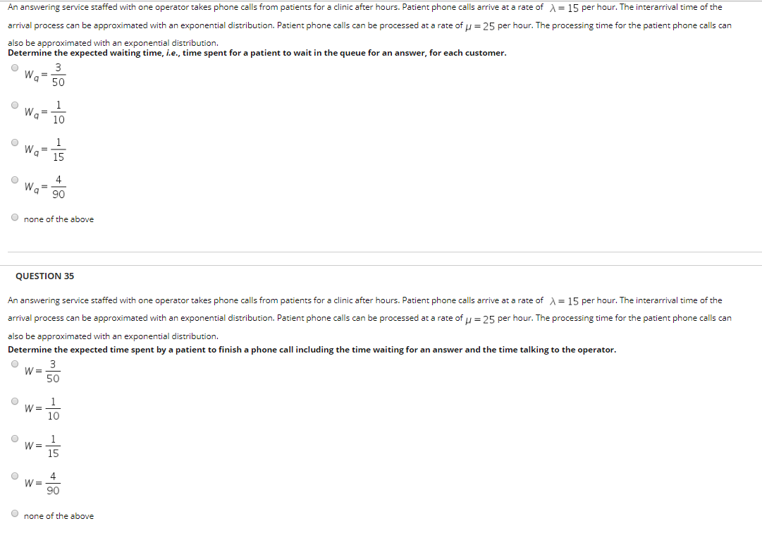 Solved An answering service staffed with one operator takes | Chegg.com
