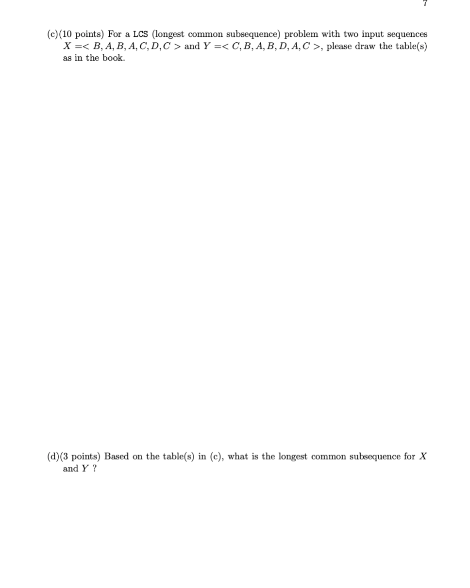 Solved • Q4(26 points): Dynamic programming (a) (10 points) | Chegg.com