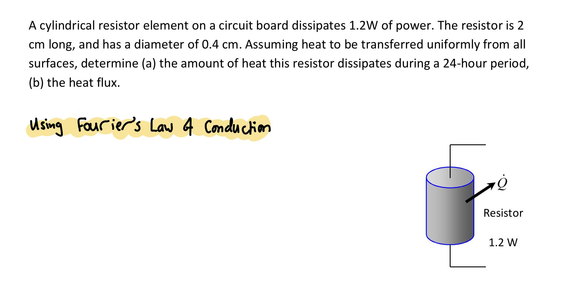 Solved A cylindrical resistor element on a circuit board | Chegg.com