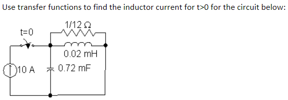 Solved Use transfer functions to find the inductor current | Chegg.com