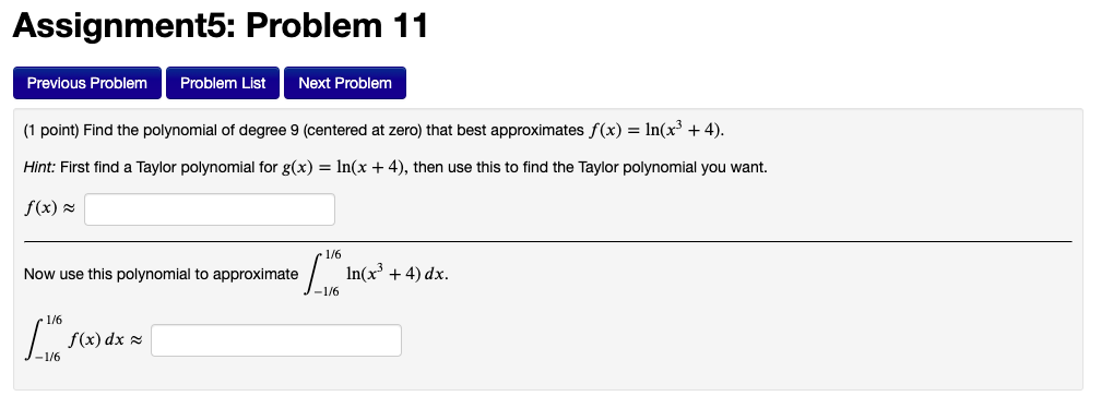 Solved Assignment5: Problem 11 Previous Problem Problem List | Chegg.com