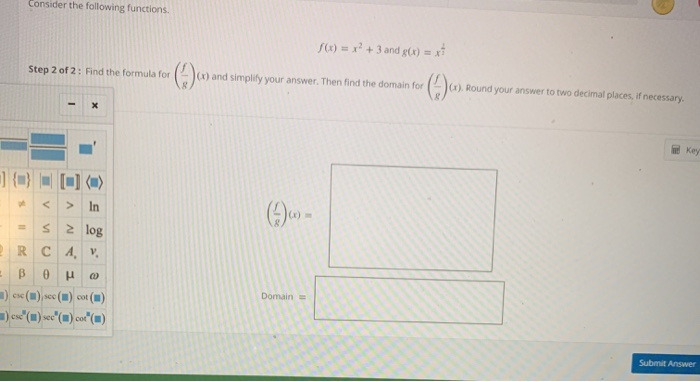 Solved Consider the following functions )+3 and g)x )(x) and | Chegg.com