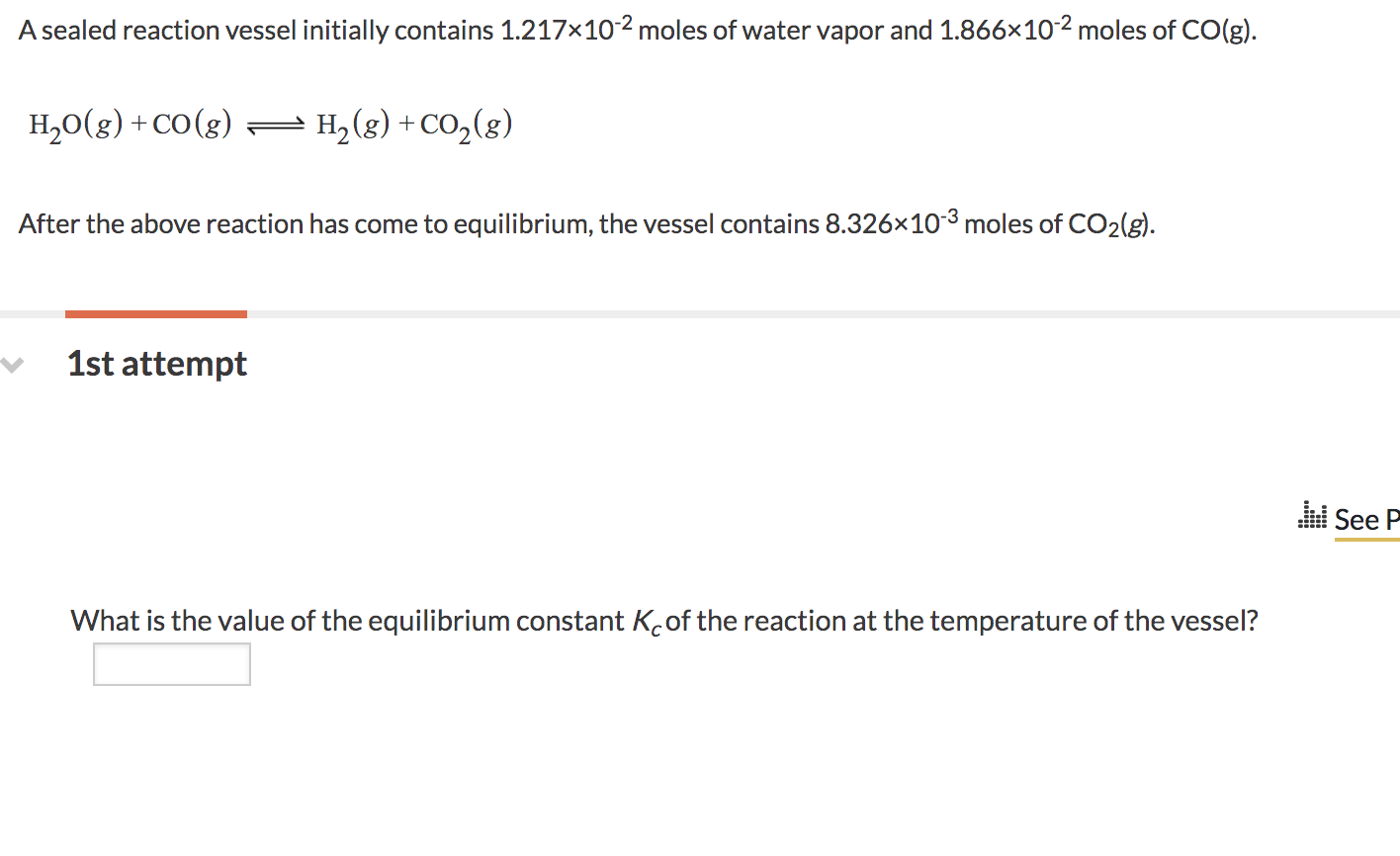 Solved A sealed reaction vessel initially contains | Chegg.com