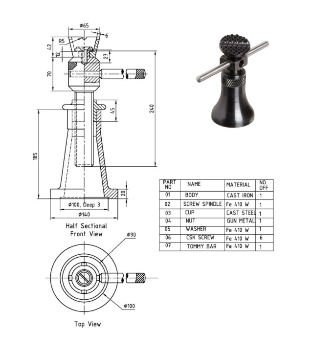 Design a Screw Jack of the type shown in the below | Chegg.com