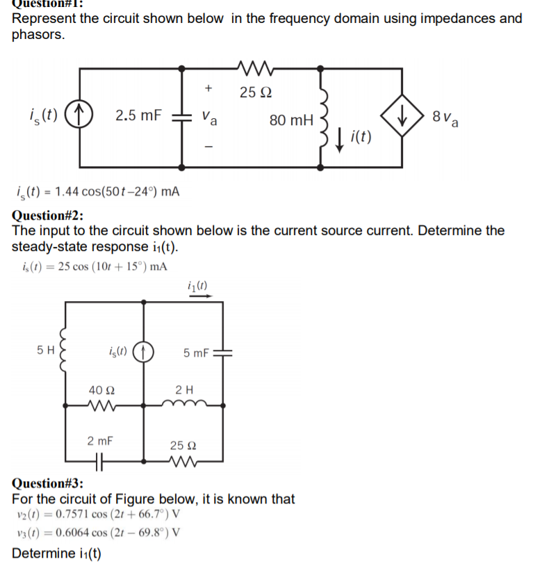 Solved Question#1: Represent the circuit shown below in the | Chegg.com