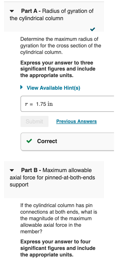 Solved Learning Goal: To determine the maximum allowable | Chegg.com