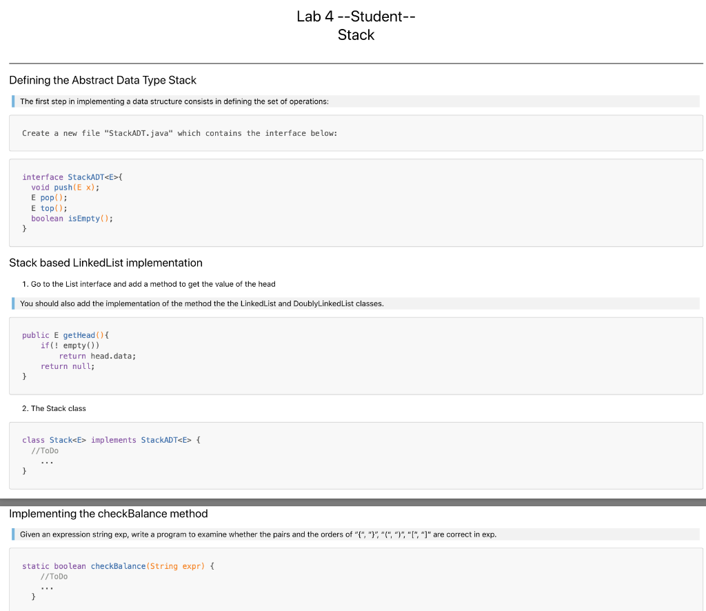 Solved Stack Based Linkedlist Implementation 1 Go To The