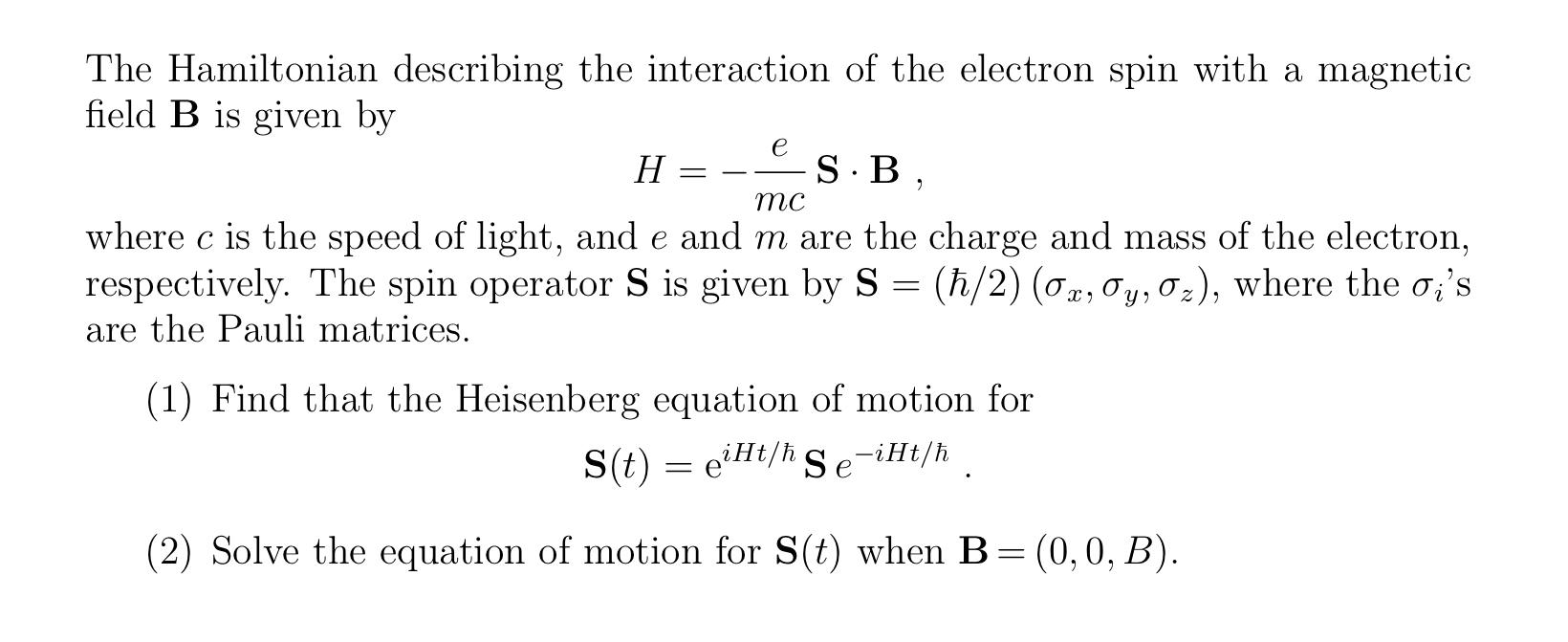 The Hamiltonian describing the interaction of the | Chegg.com
