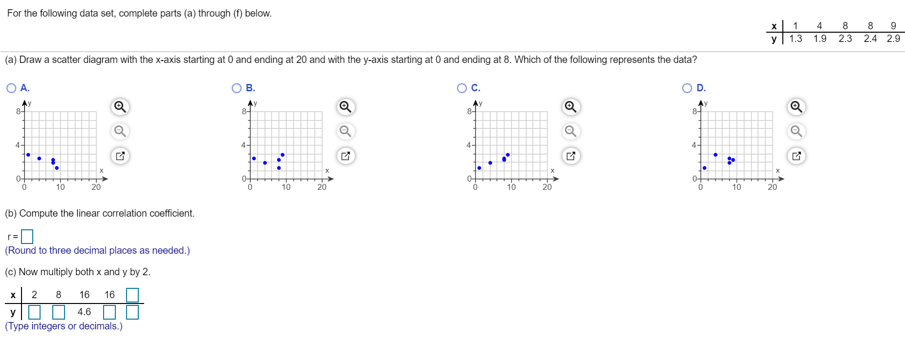 Solved For the following data set, complete parts (a) | Chegg.com