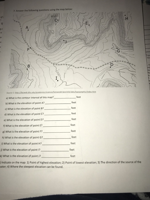 Solved 7. Answer the following questions using the map below | Chegg.com
