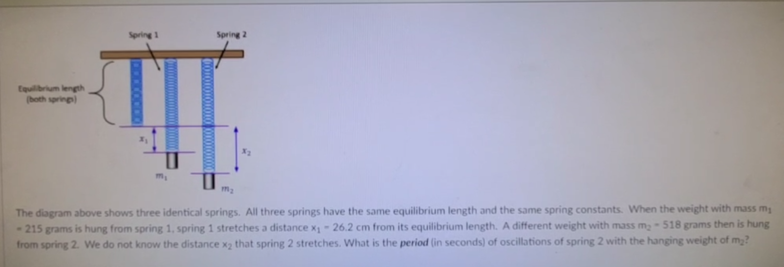 Solved Spring 1 WIT010100101OTOOTO Spring 2 Equilibrium | Chegg.com
