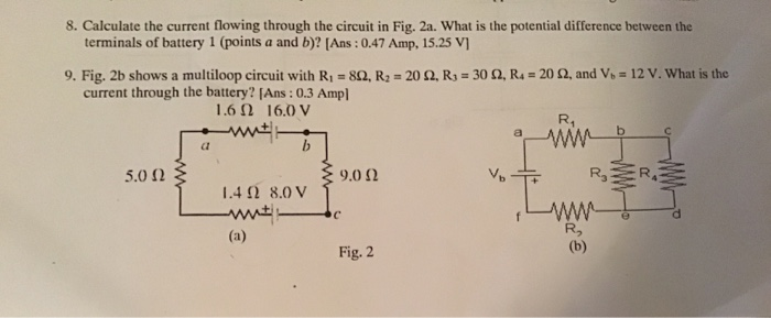 Solved 8. Calculate the current flowing through the circuit | Chegg.com