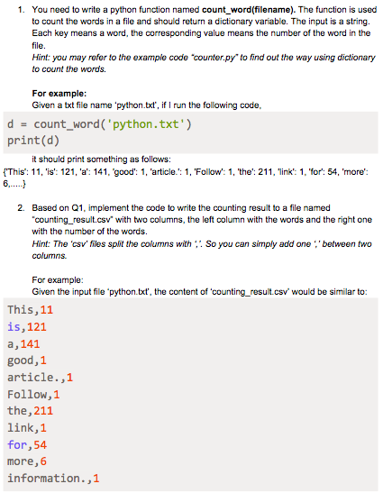 Solved 6 1. You need to write a python function named count | Chegg.com