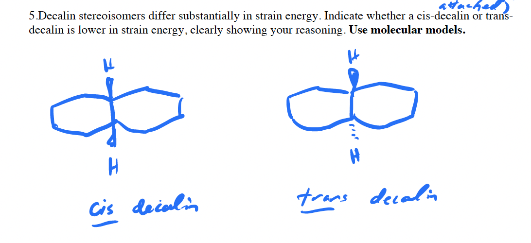 Solved Pached) 5.Decalin stereoisomers differ substantially | Chegg.com