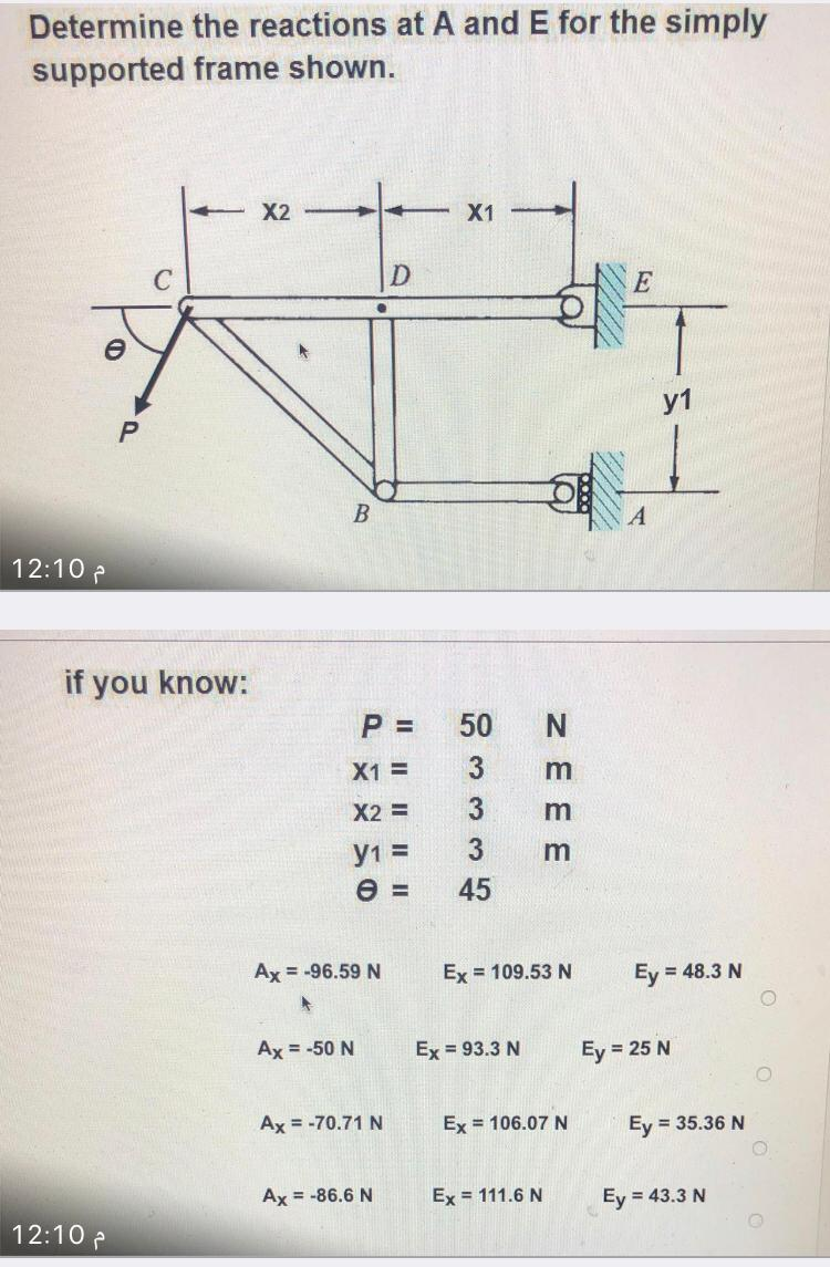 Solved Determine the reactions at A and E for the simply | Chegg.com