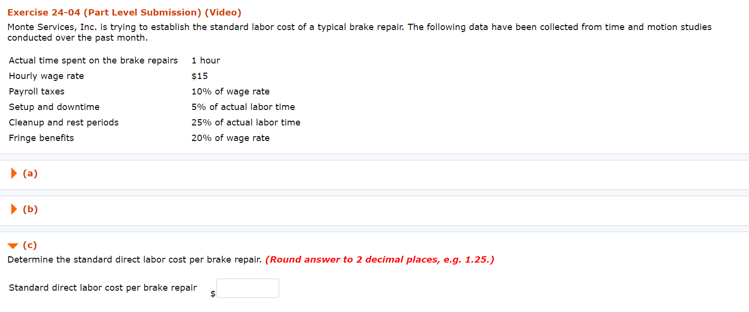 Solved Exercise 24-04 (Part Level Submission) (Video) Monte | Chegg.com