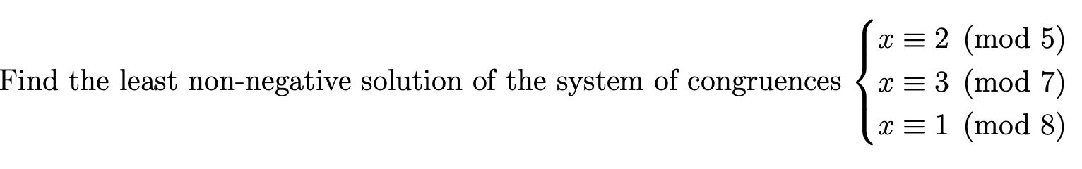 Solved Find the least non-negative solution of the system of | Chegg.com