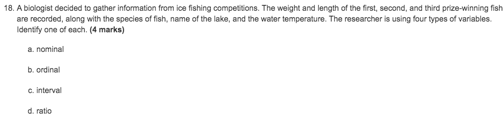Solved 18. A biologist decided to gather information from | Chegg.com