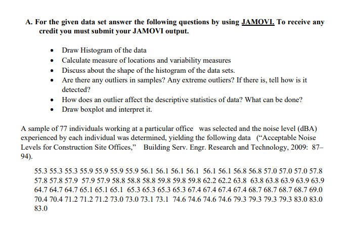 A. For the given data set answer the following | Chegg.com