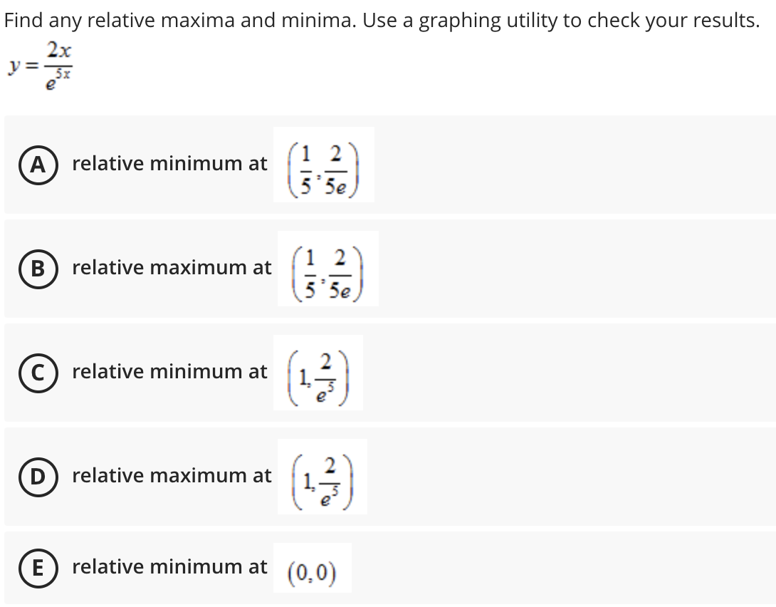 Solved Find any relative maxima and minima. Use a graphing | Chegg.com
