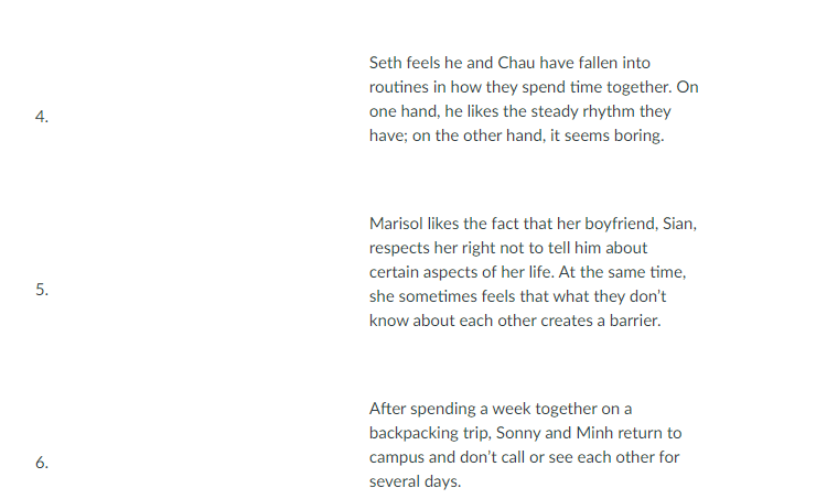 Solved Relational dialectics in Chapter 9 Listed below are | Chegg.com