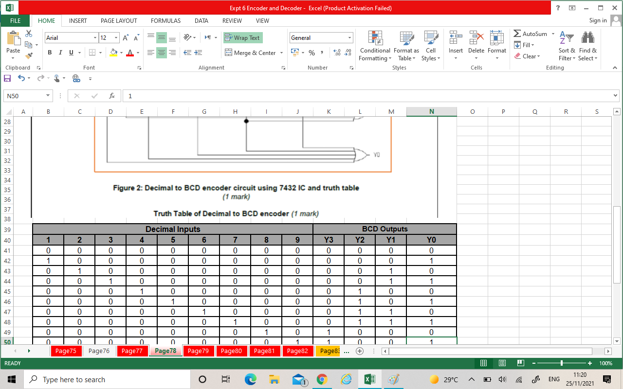 Solved XL ? क 同 x Expt 6 Encoder and Decoder - Excel | Chegg.com