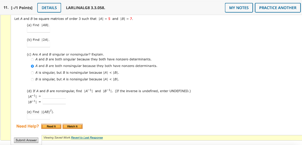 [solved] Et A And B Be Square Matrices Of Ord