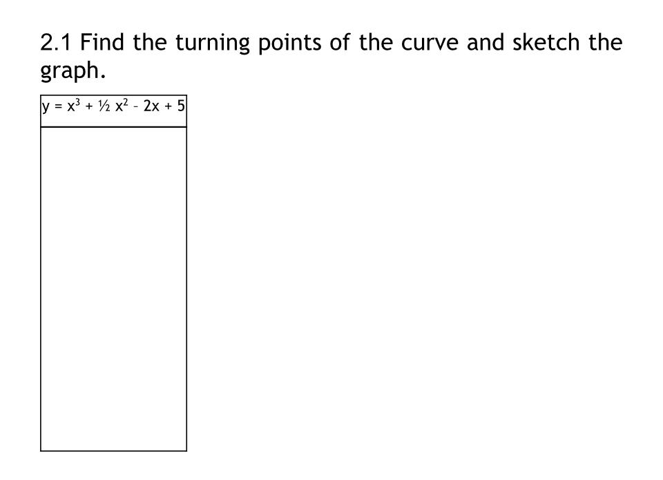 Solved 2.1 Find the turning points of the curve and sketch | Chegg.com
