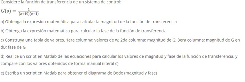 Solved Considere la función de transferencia de un sistema | Chegg.com