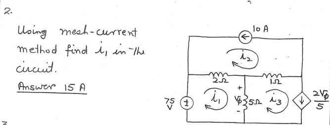 Solved Using mesh-current method find i1 in the circuit. | Chegg.com