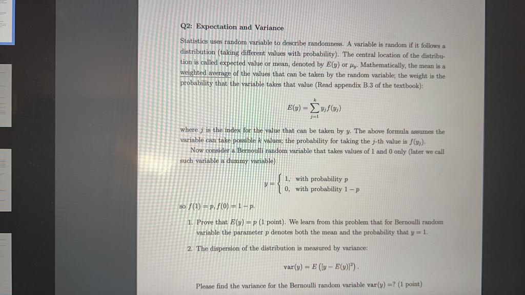 Solved Q2: Expectation and Variance Statistics uses random | Chegg.com