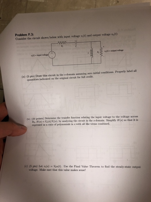 Solved Problem F.3: Consider the circuit shown below with | Chegg.com