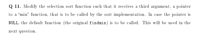 Solved Q 11 Modify The Selection Sort Function Such That It