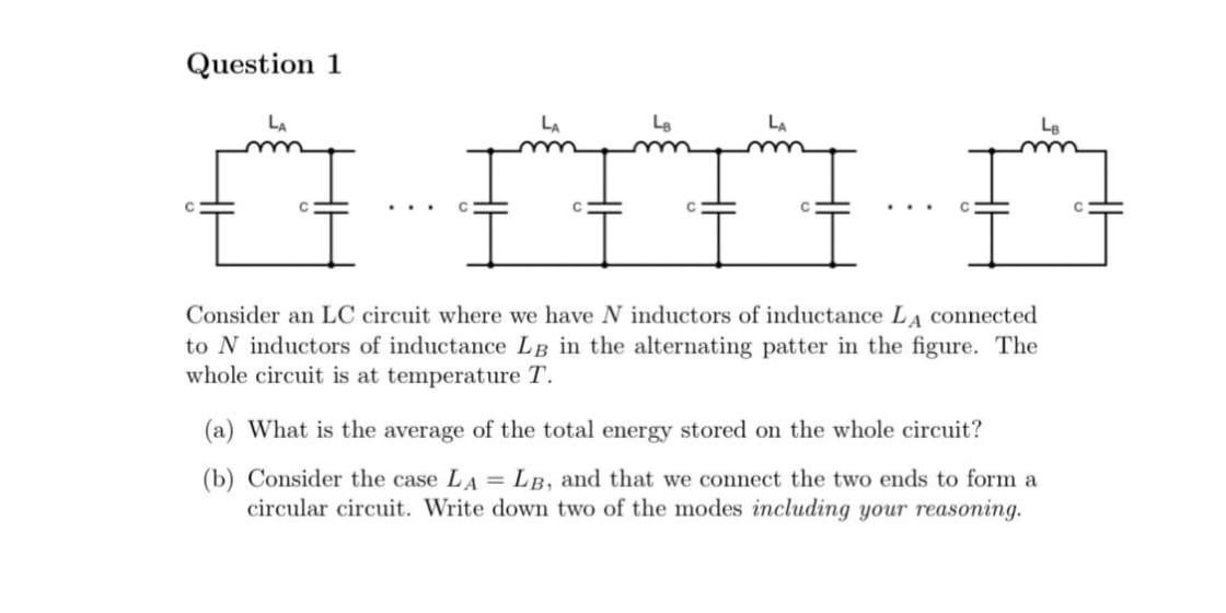 Solved Question 1 Consider an LC circuit where we have N | Chegg.com
