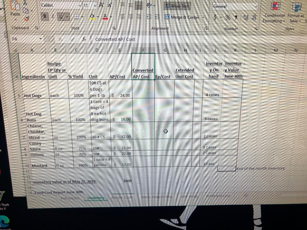 w Calibri 111 A A General 2 Wrop Text Merge & Center | Chegg.com