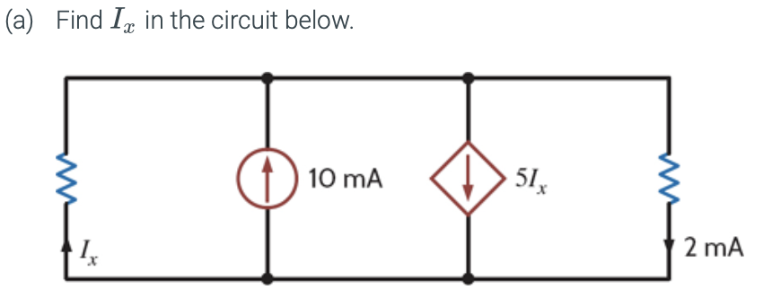 Solved a) Find Vad and Vce in the circuit below.(a) Find Ix | Chegg.com