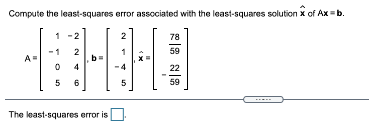Solved Compute the least-squares error associated with the | Chegg.com