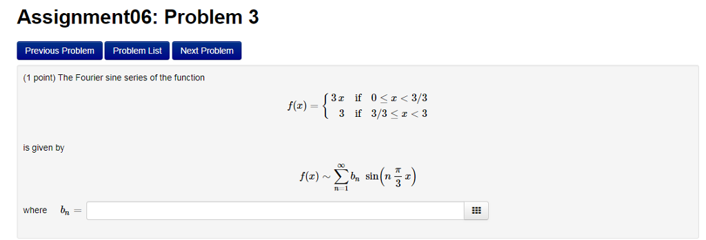 Solved Assignment06 Problem 3 Previous Problem Problem